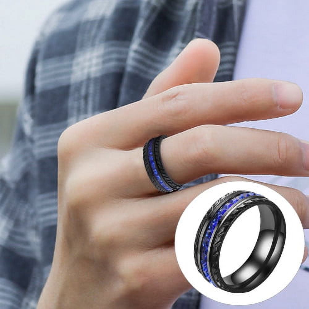 Cheers.US Men Women Tire Shape Stainless Steel Spinner Rings Band Rings ...