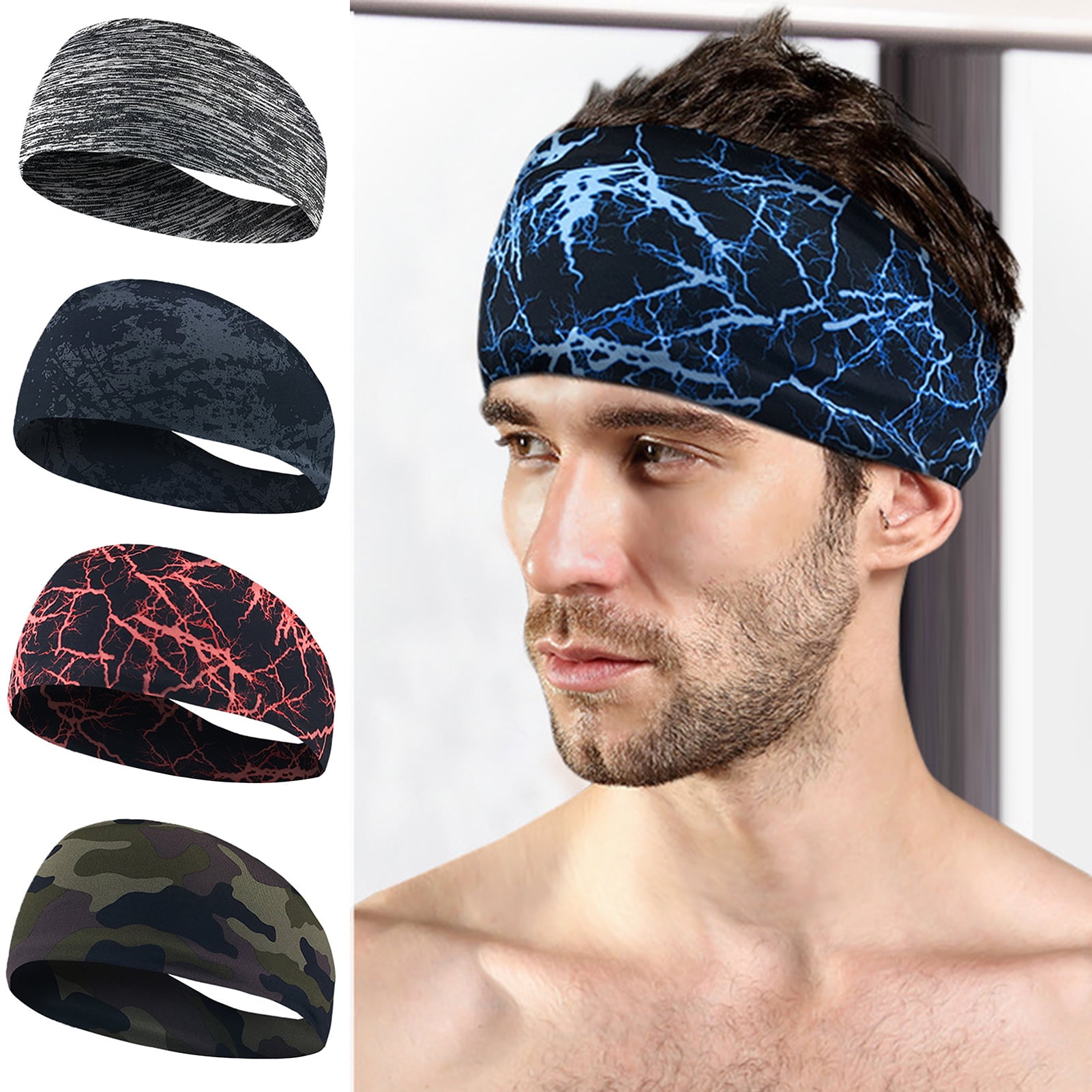 Cheers.US Mens Headband Guys Sweatband & Sports Headband for Running ...