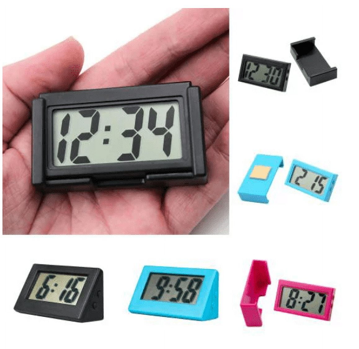Cheers.US Small Stick-On LCD Digital Clock for Car Dashboard, Portable ...
