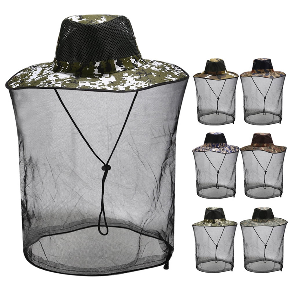 Cheers.US Mosquito Head Mesh Mosquito Cap Net Hat Face Cover Foldable ...