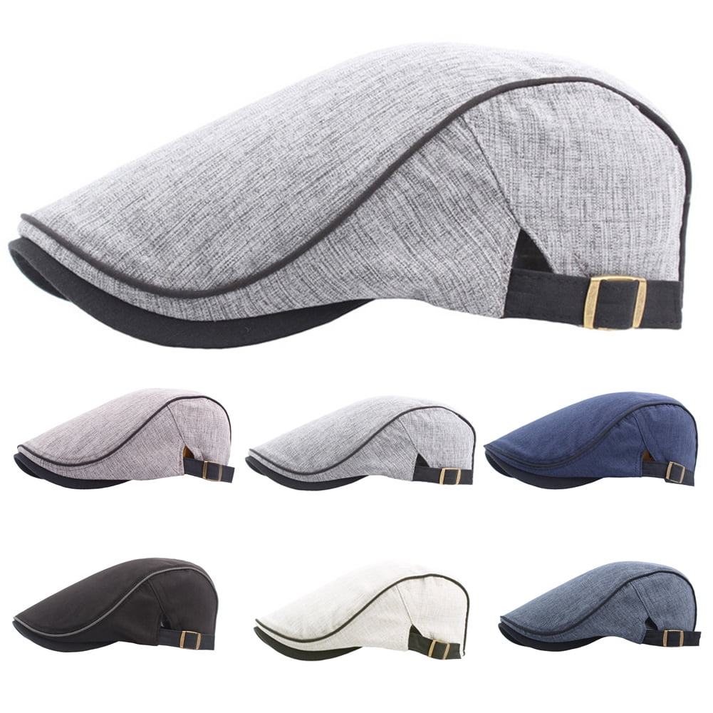 Cheers.US Newsboy Hats for Men Flat Cap Cotton Adjustable Breathable Irish Cabbie Ivy Driving ...