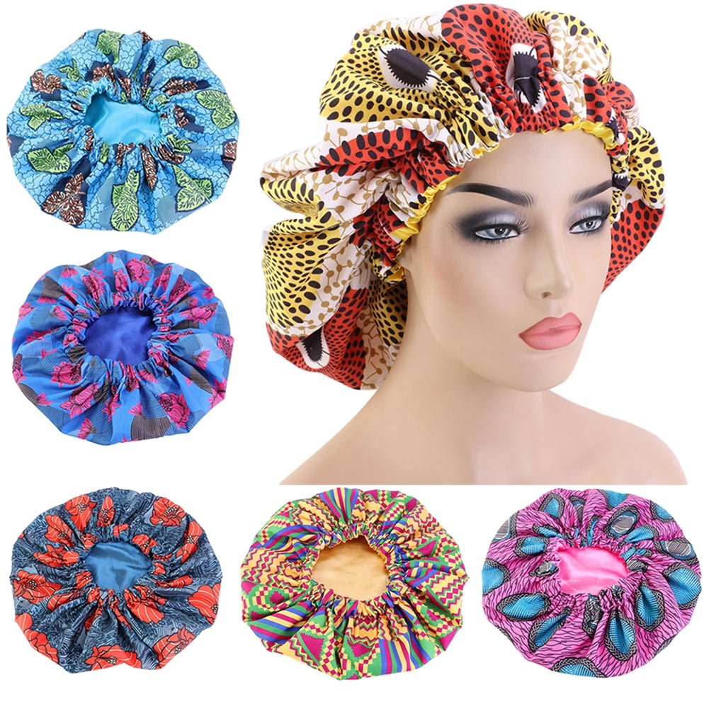 Cheers.US Night Sleeping Cap Hair Bonnet Hat Head Cover Satin Wide Band ...