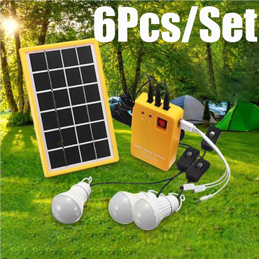 Cheers.US Outdoor Portable Solar Panel Electric Generator 3 LED Bulb ...