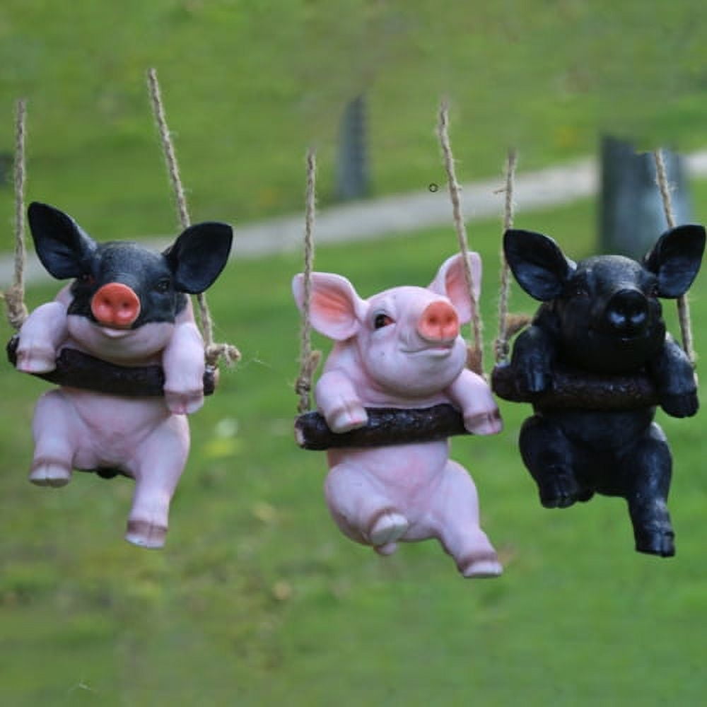 Cheers.US Pig Statues Outdoor,Hanging Pig Home and Gardening Decoration ...