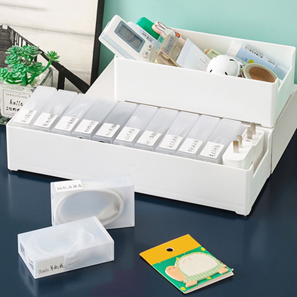 Cheers.US Plastic Cable Management Box with 5 Wire Organizers, Clear ...