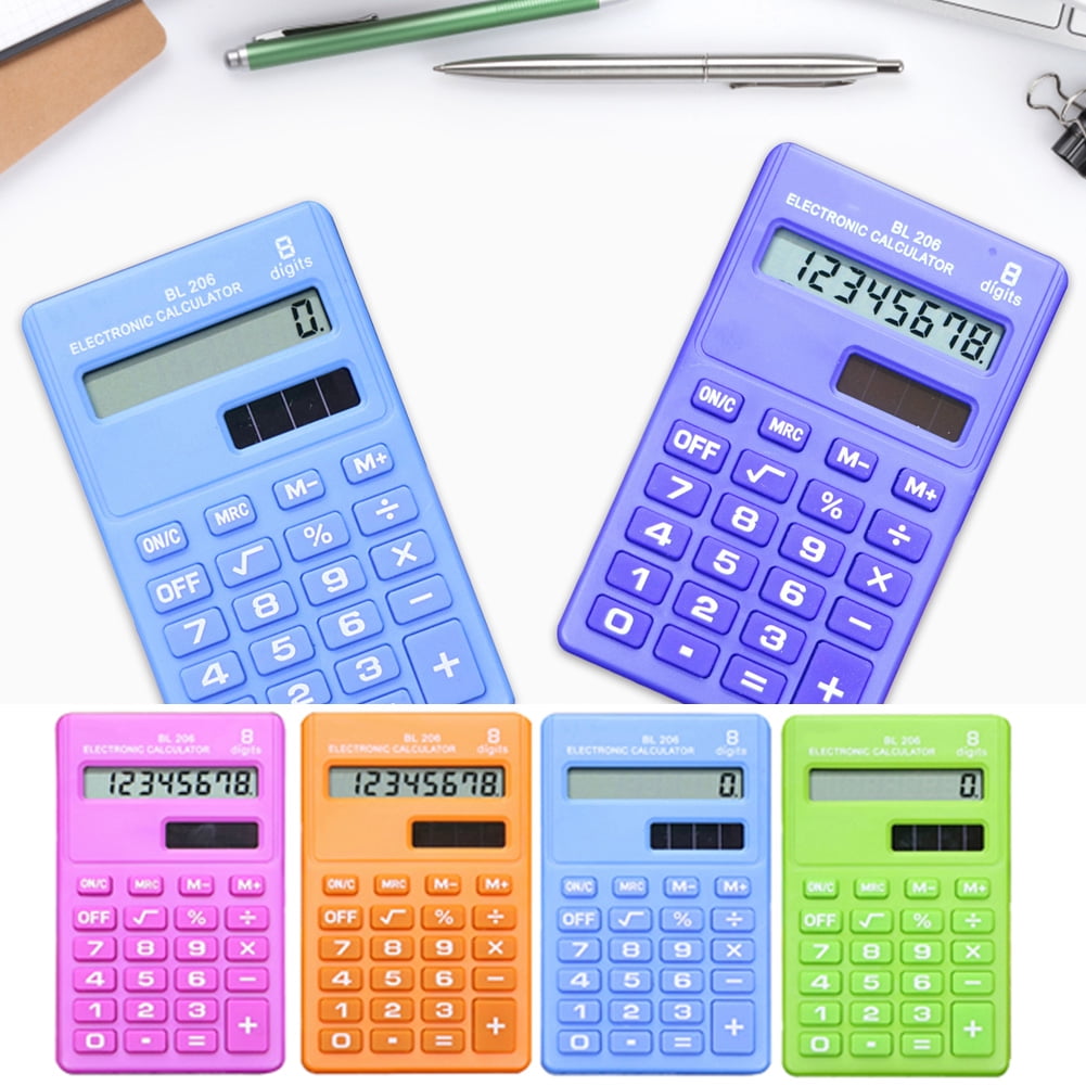 Cheers.US Small Hand Dual Power Mini Digital Calculator, 8-Digit LCD ...