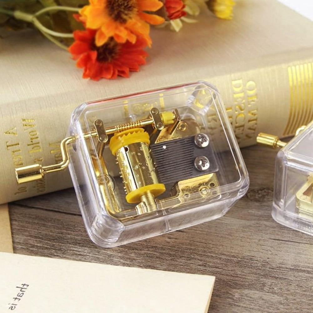 Cheers.US Portable Transparent Mechanical Mini Cute Music Box Musical ...