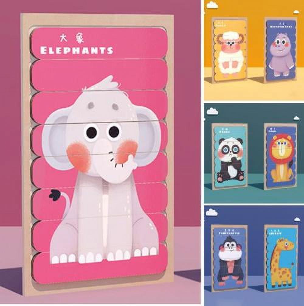 Cheers.US Puzzles Toys for Kids for Age 2-5,Vibrant Wooden Animals %26 ...