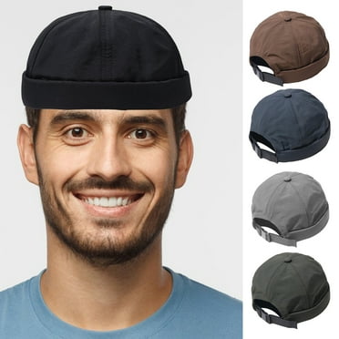 HAORUN Unisex Rolled Cuff Docker Cap Hats Brimless Beanie Sailor Cap ...