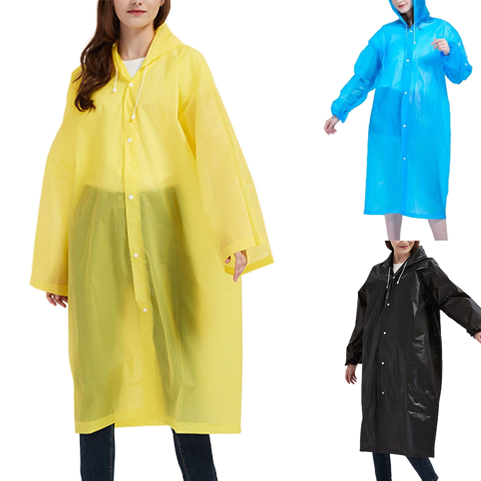 Cheers.US Rain Ponchos Women,Fashion Reusable EVA Raincoat,Portable ...