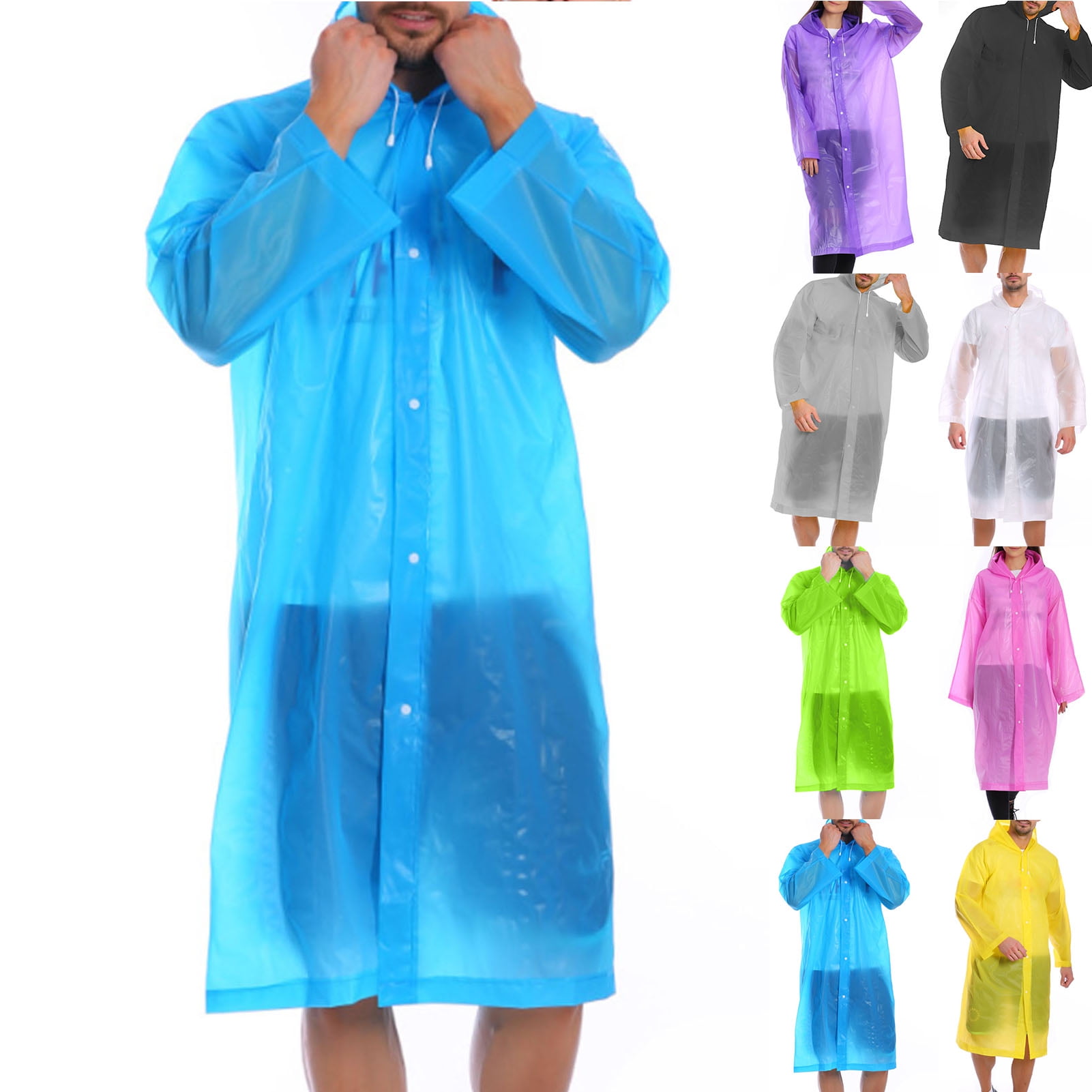 Cheers.US Raincoat Waterproof Rain Poncho Reusable Unisex Men Women ...