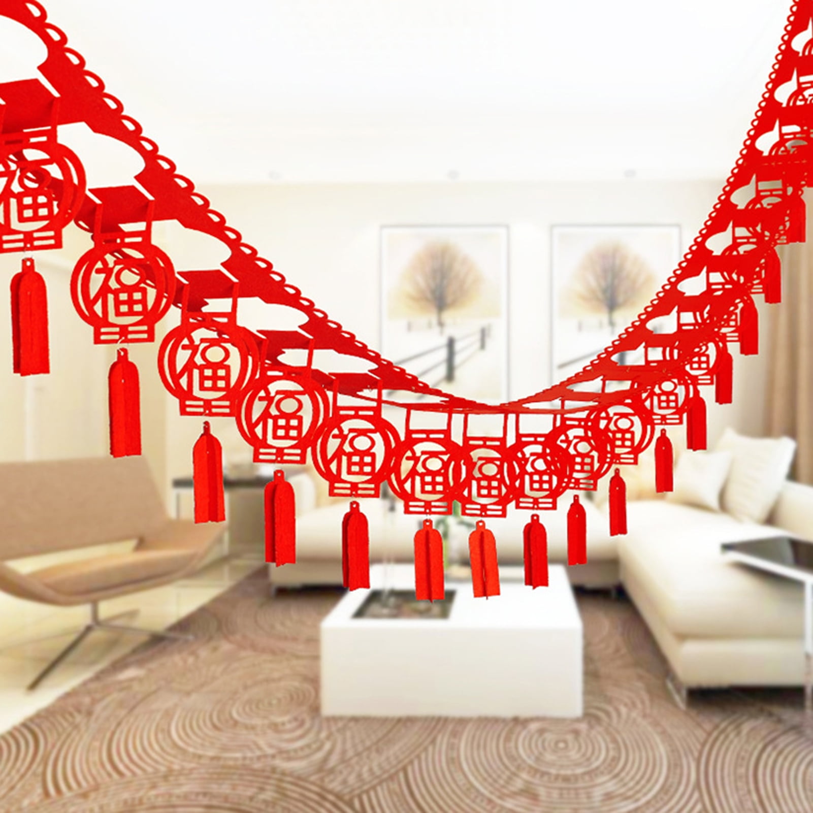 Cheers US Red Chinese New Year Good Luck and Happiness Garland Chinese ...