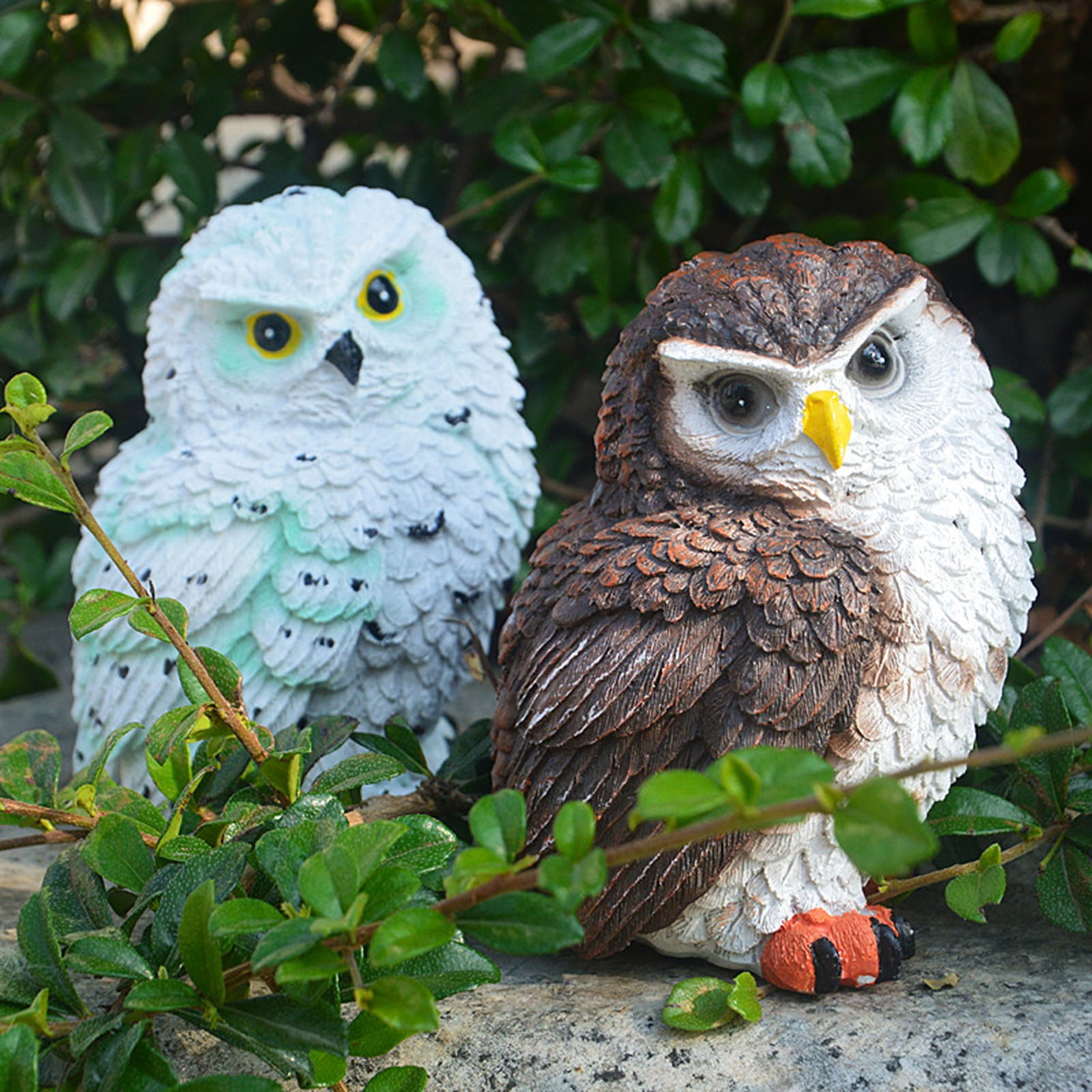 Cheers US Resin Owl Decor, Realistic Owl Lawn Ornaments, Owl Statue for ...