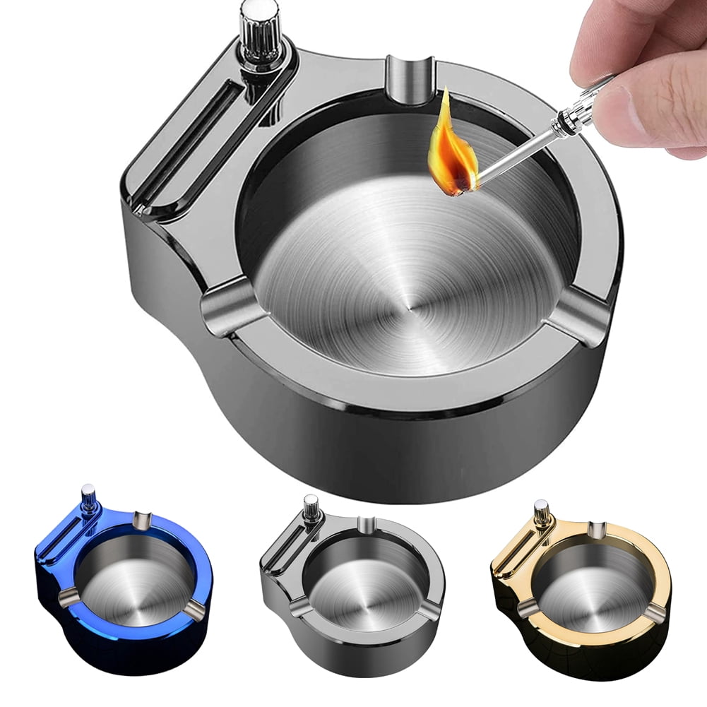 Cheers.US Retro Metal Ashtray Ten Thousand Match Lighter Multifunction ...