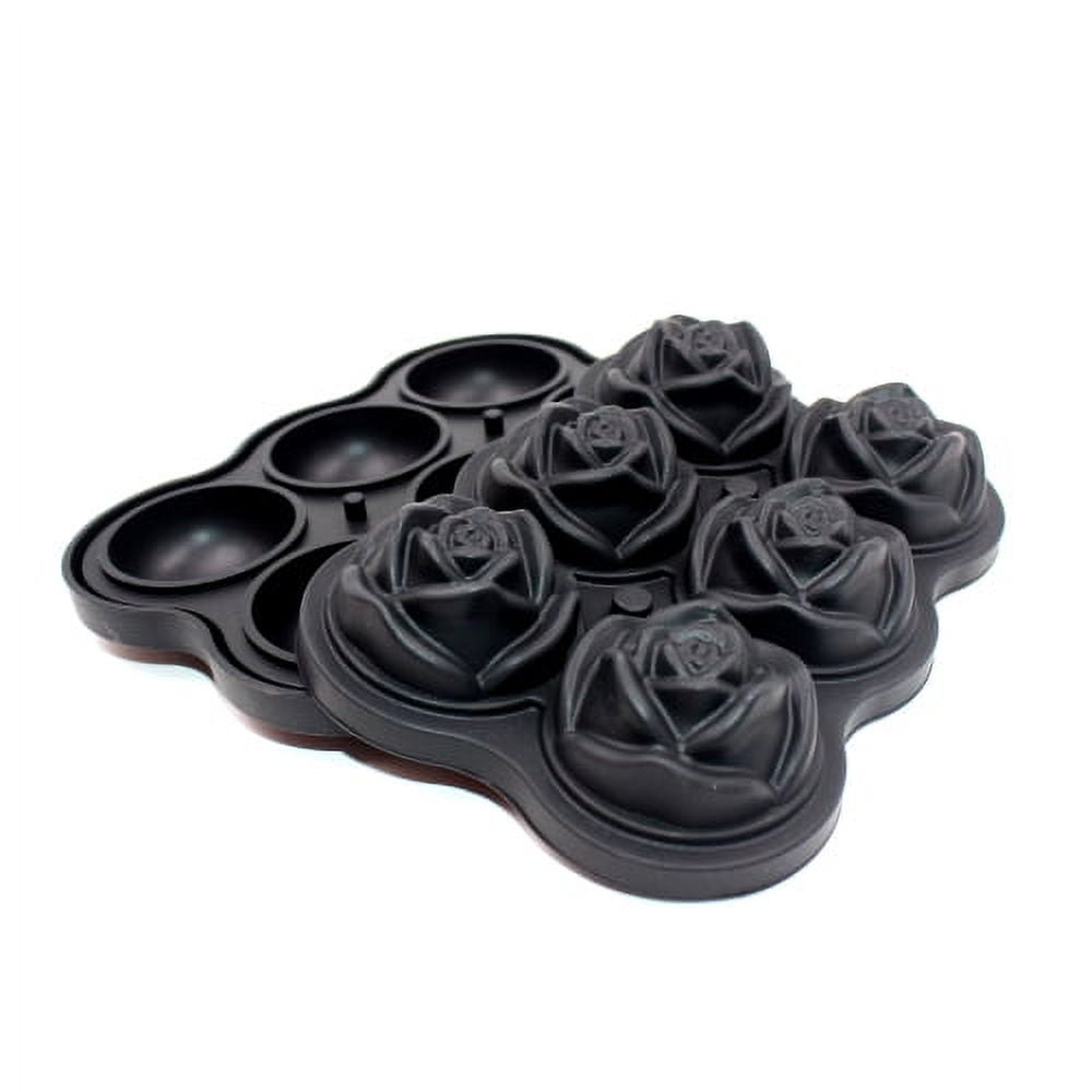 Cheers.US Rose Ice Cube Trays, 4 or 6 Cavity Silicone Rose Ice Ball ...