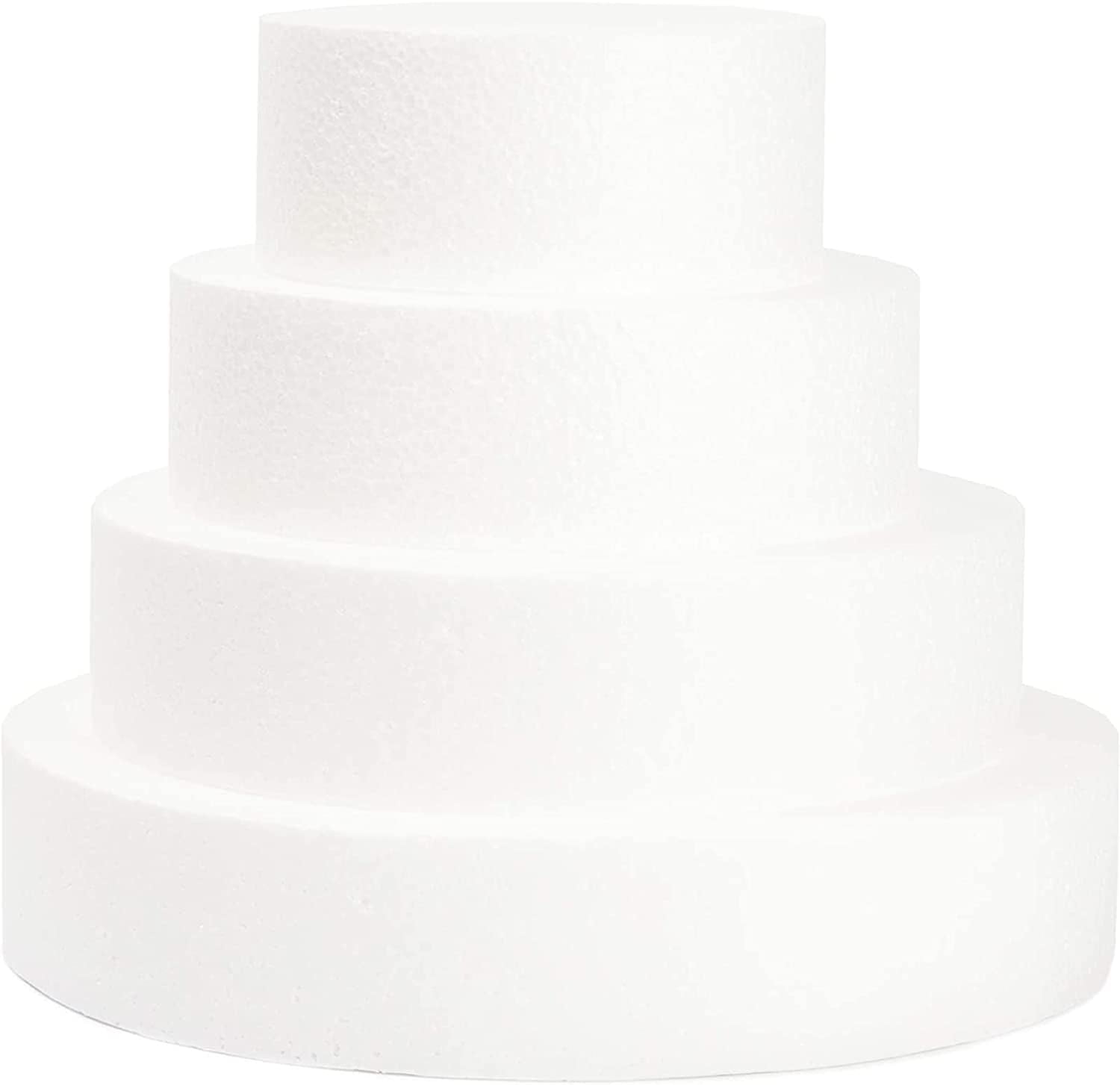 Cheers.US Round Foam Cake Dummy 4,6, 8, 10, 12,14 inch for Decorating ...