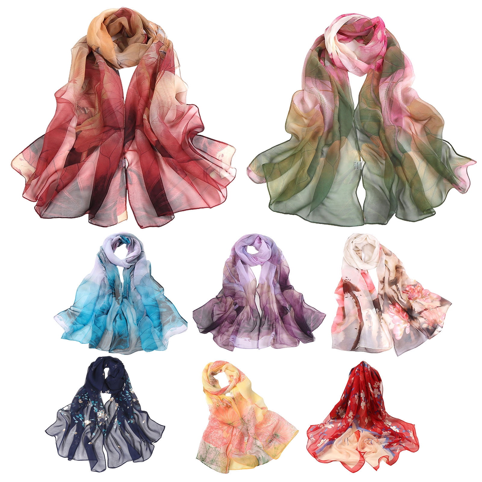 Cheers.US Scarfs for Women Lightweight Fashion Scarves Print Floral ...