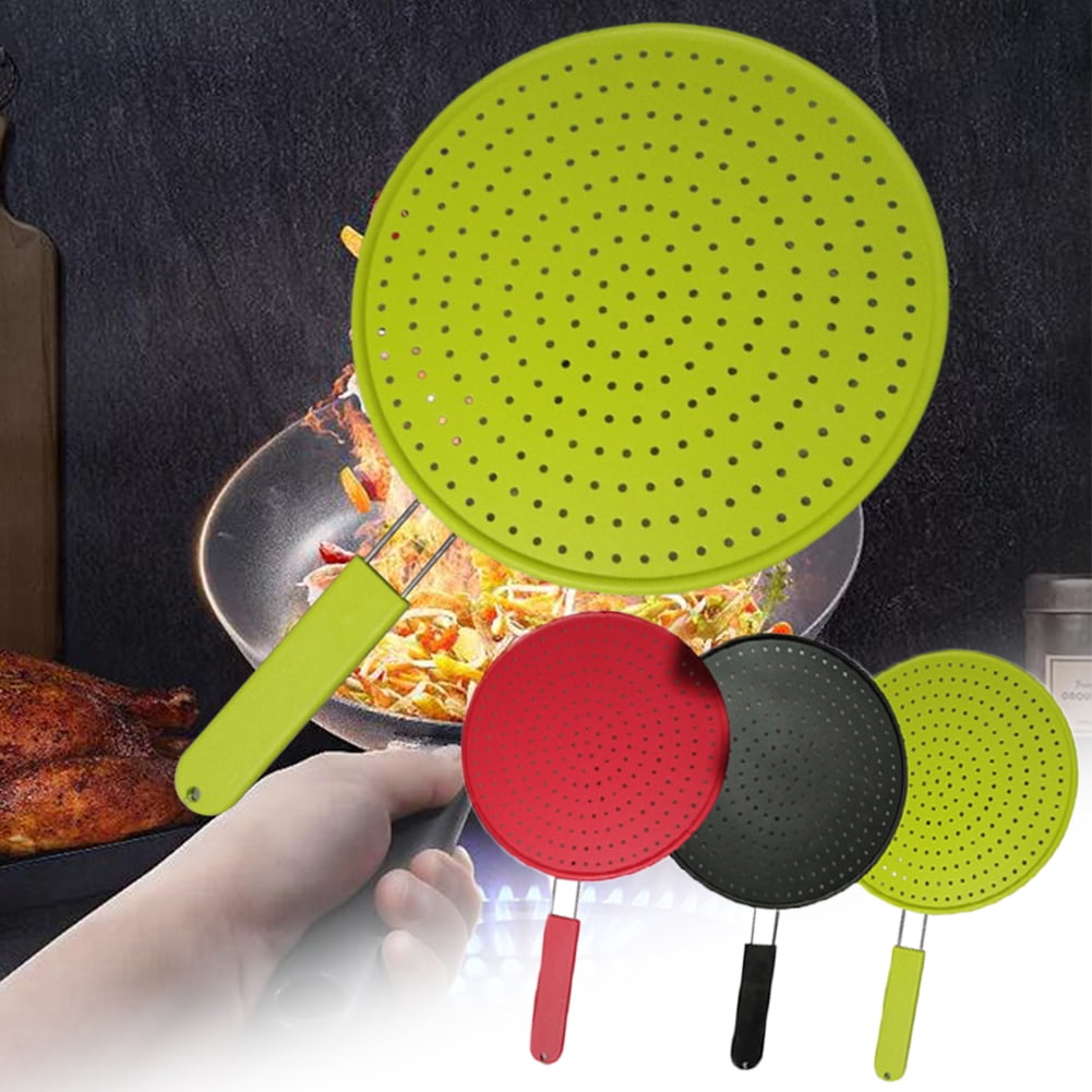 Cheers.US Silicone Splatter Screen - Pan Cover with Handle, High Heat ...