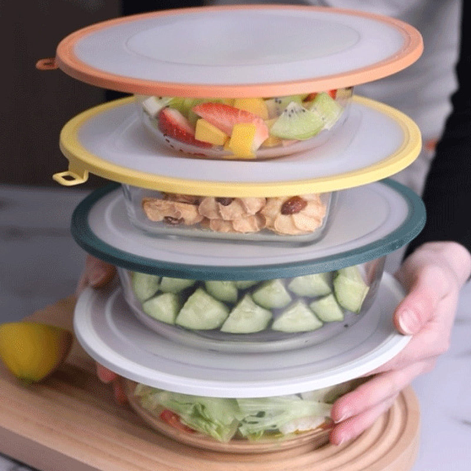 Cheers US Silicone Stretch Lids Reusable Durable Food Storage Covers ...