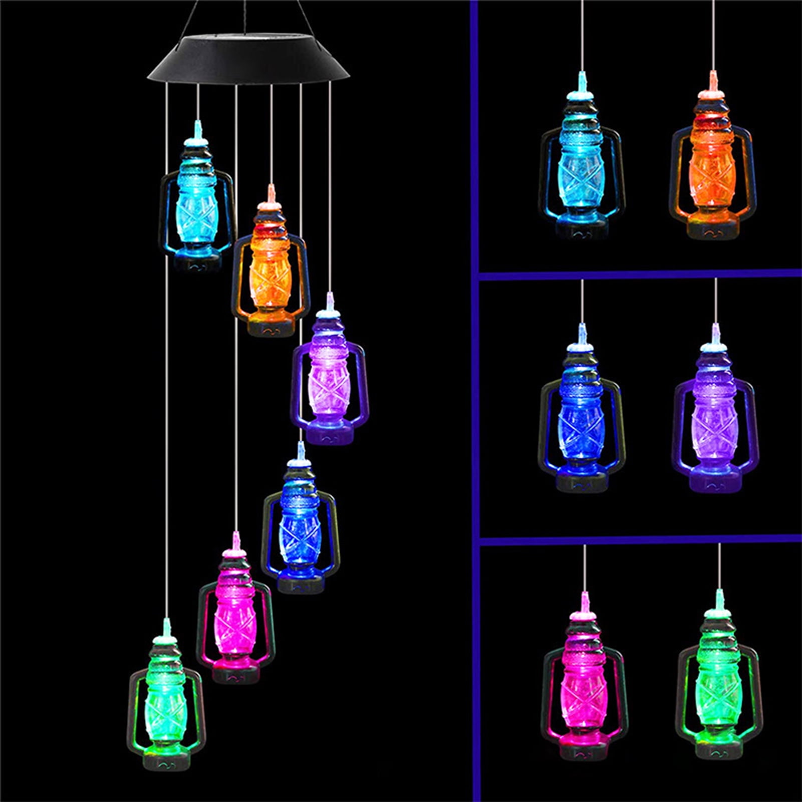 Cheers US Solar Wind Chime Light - Colorful Wishing Bottle Solar Wind ...