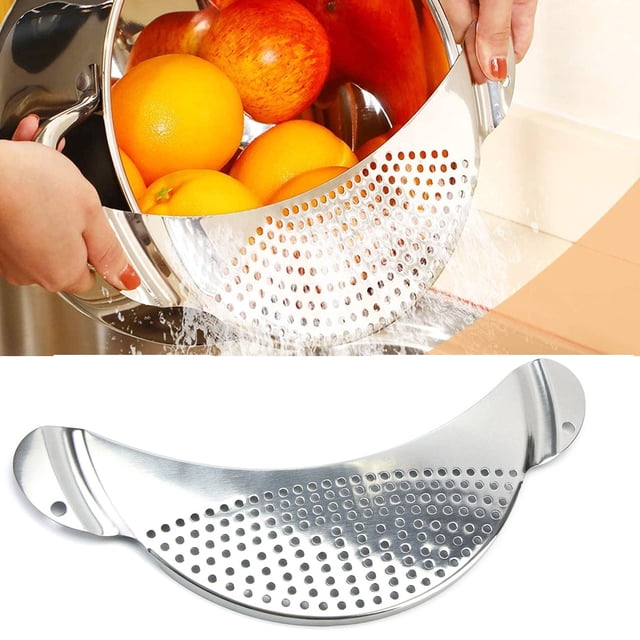 Cheers.US Stainless Steel Pan Strainer Pot Drainer Fruit Colander Food ...