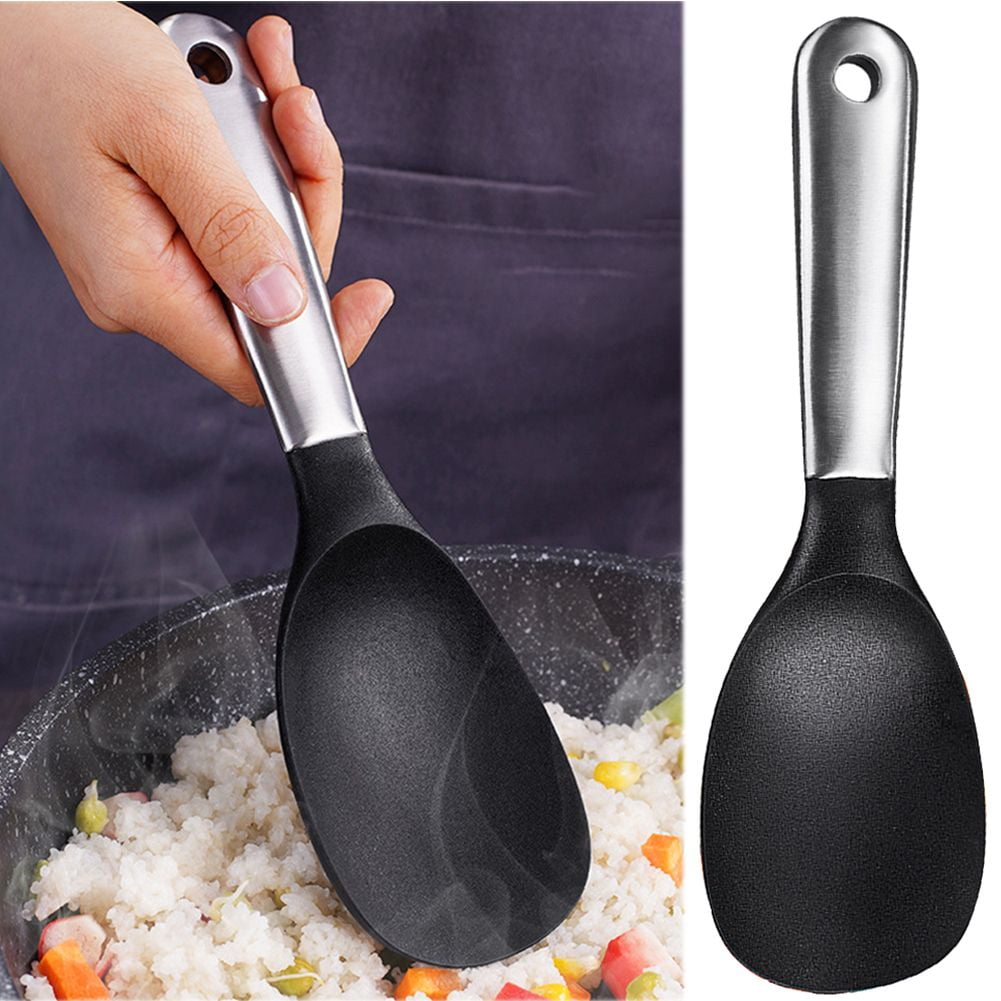 Cheers.US Stainless Steel Silicone Rice Spoon Non-Stick Pan Rice Spoon ...