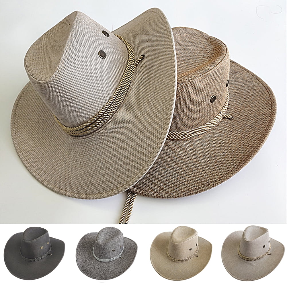 Cheers US Straw Cowboy Hat, Wide Brim Foldable Sun Hat for Men and ...