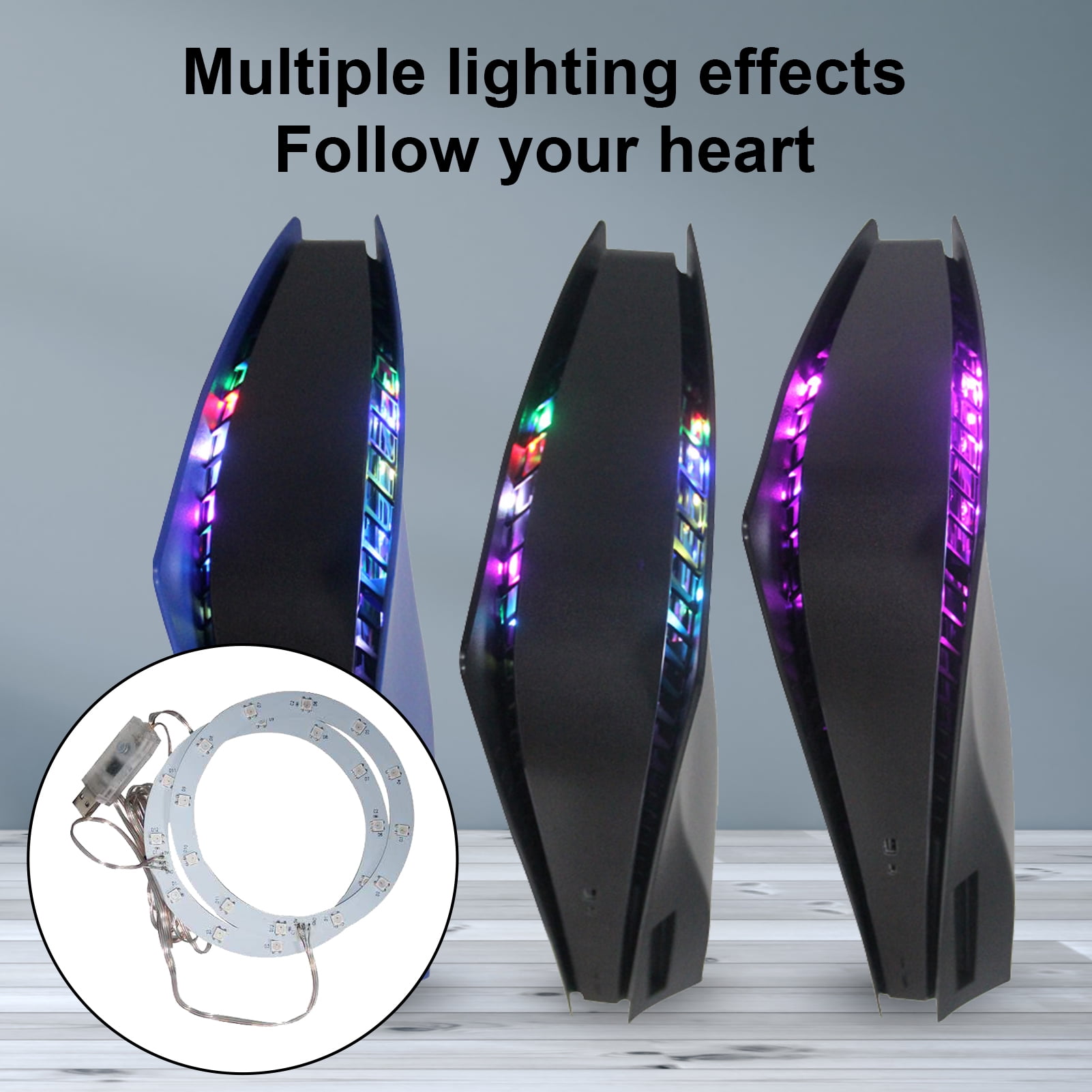 Cheers.US Strip Light Decorative Pickup Function LED Console Cooling ...