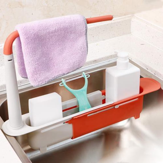 Cheers US Telescopic Sink Rack Sponge Holder,Sink Organizer Expandable ...