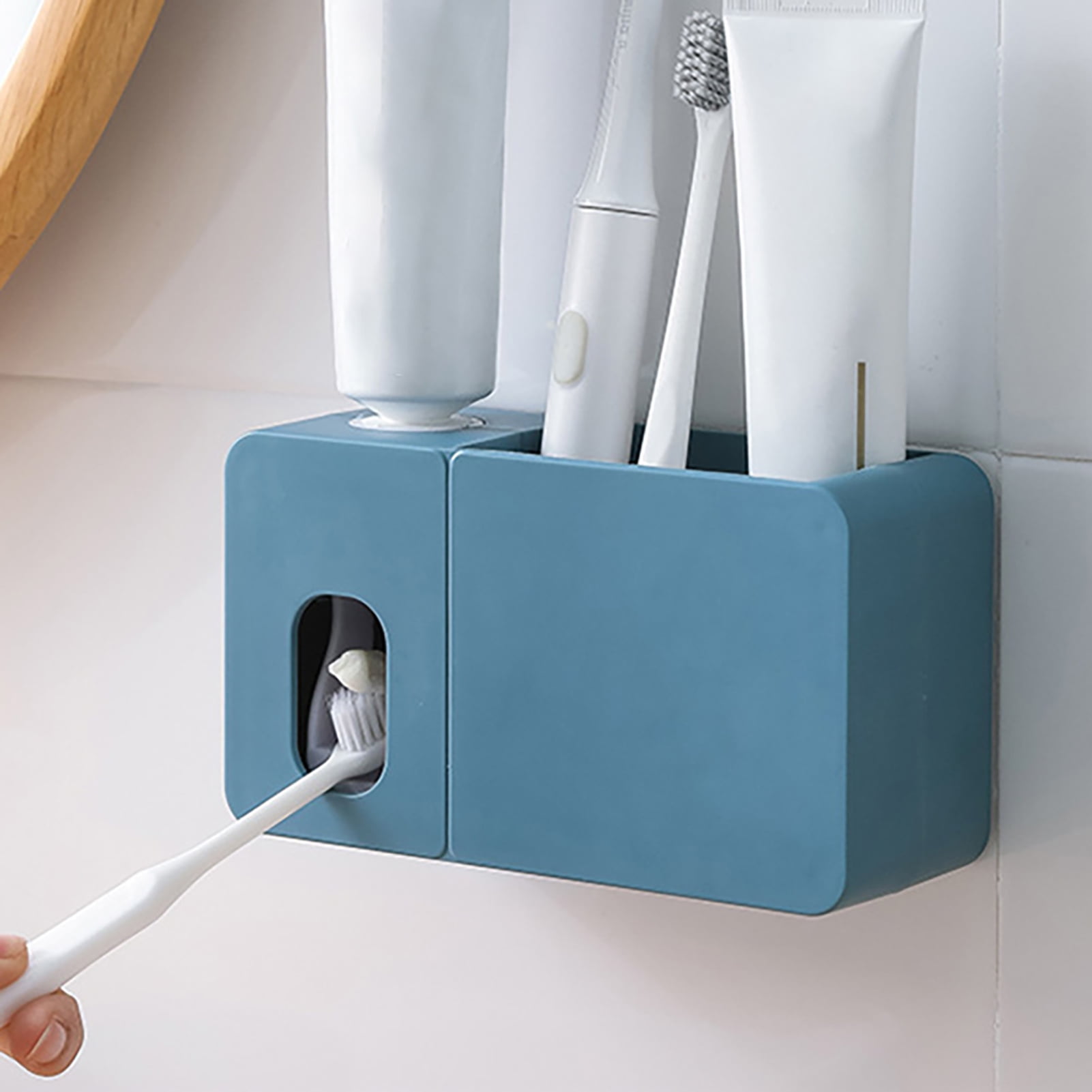 Cheers US Toothbrush Holder Wall Mounted with Toothpaste Dispenser for ...