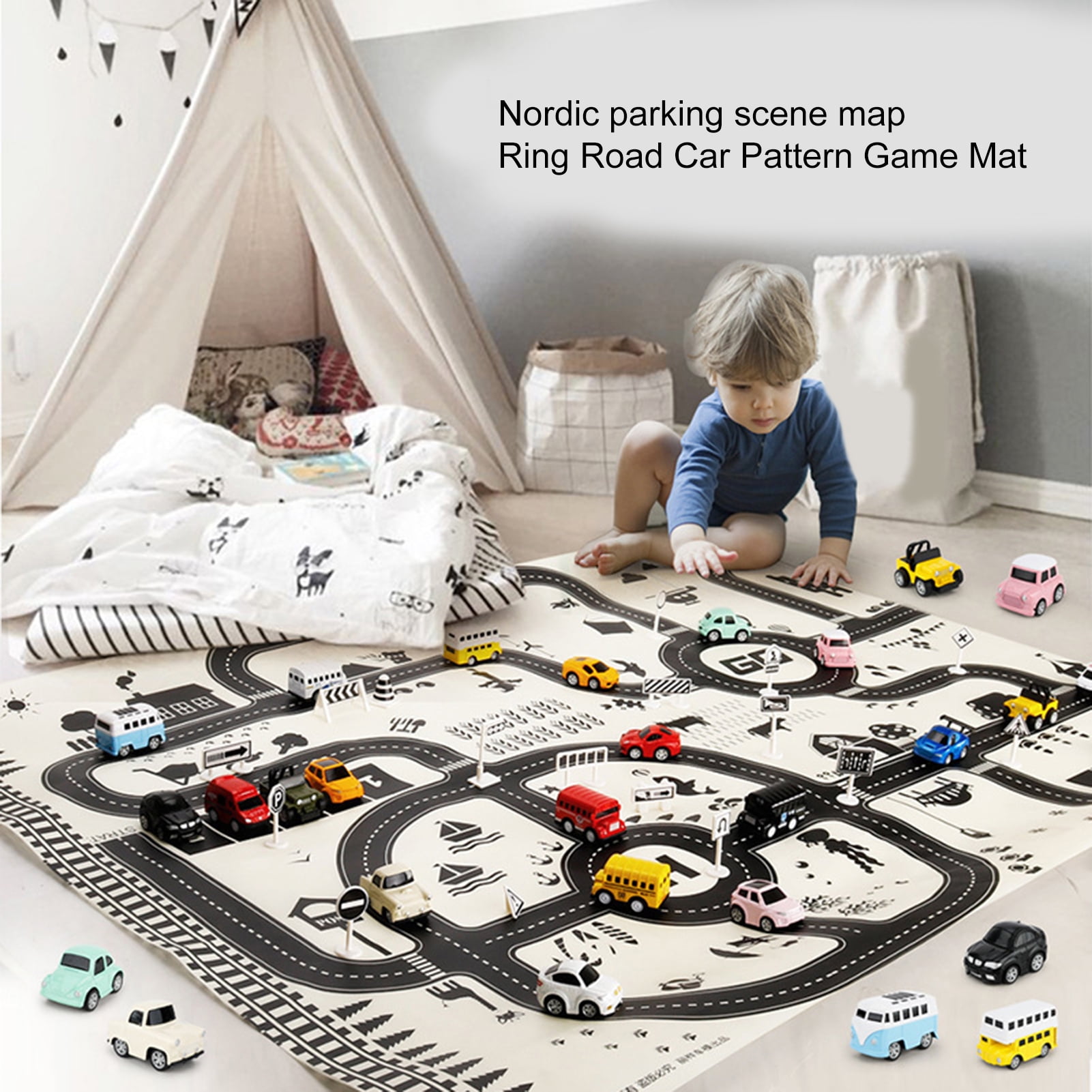 Cheers US Traffic Play mat Puzzle Foam Interlocking Tiles – Kids Road ...