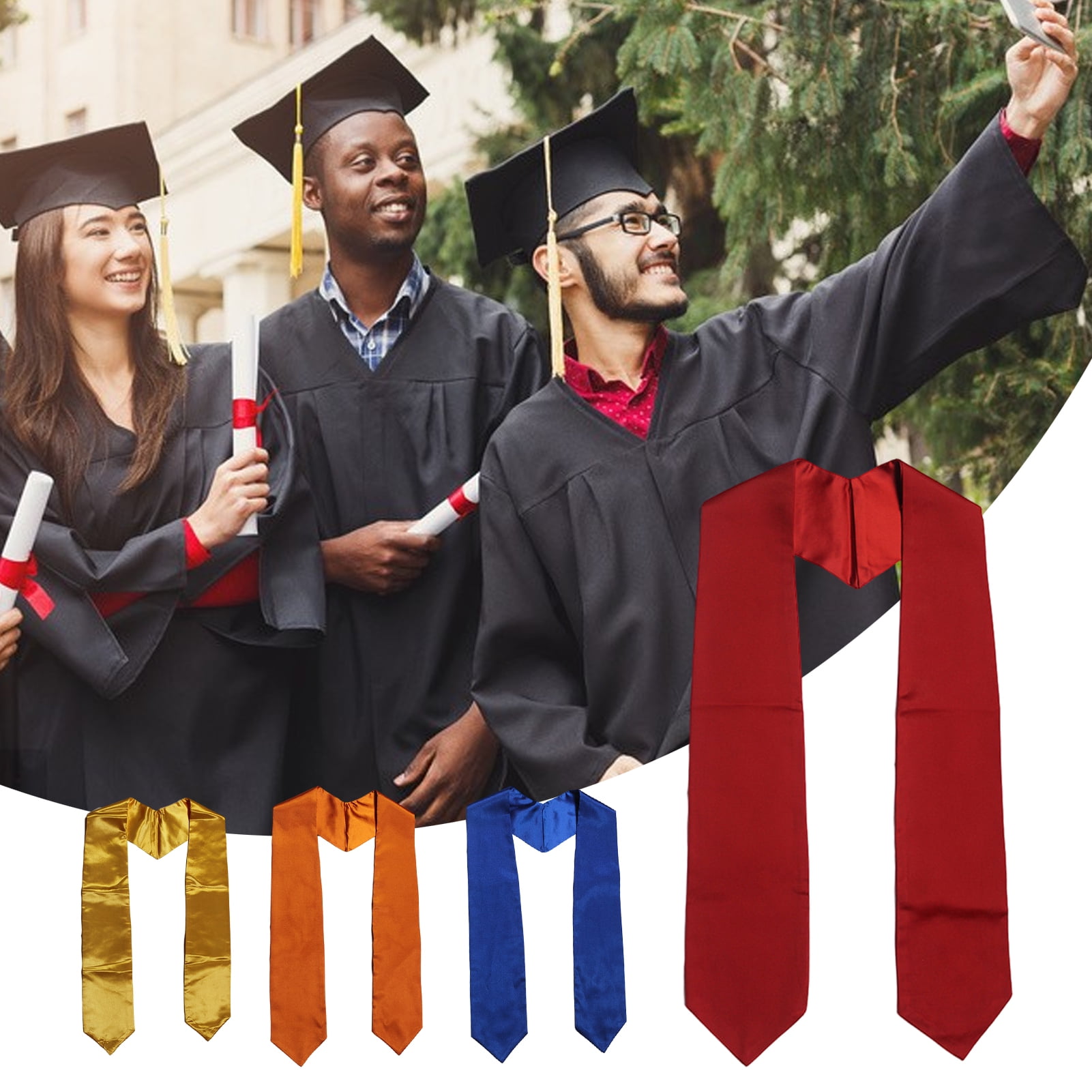 Cheers US Unisex Adult Graduation Stole Plain Graduation Honor Stole ...