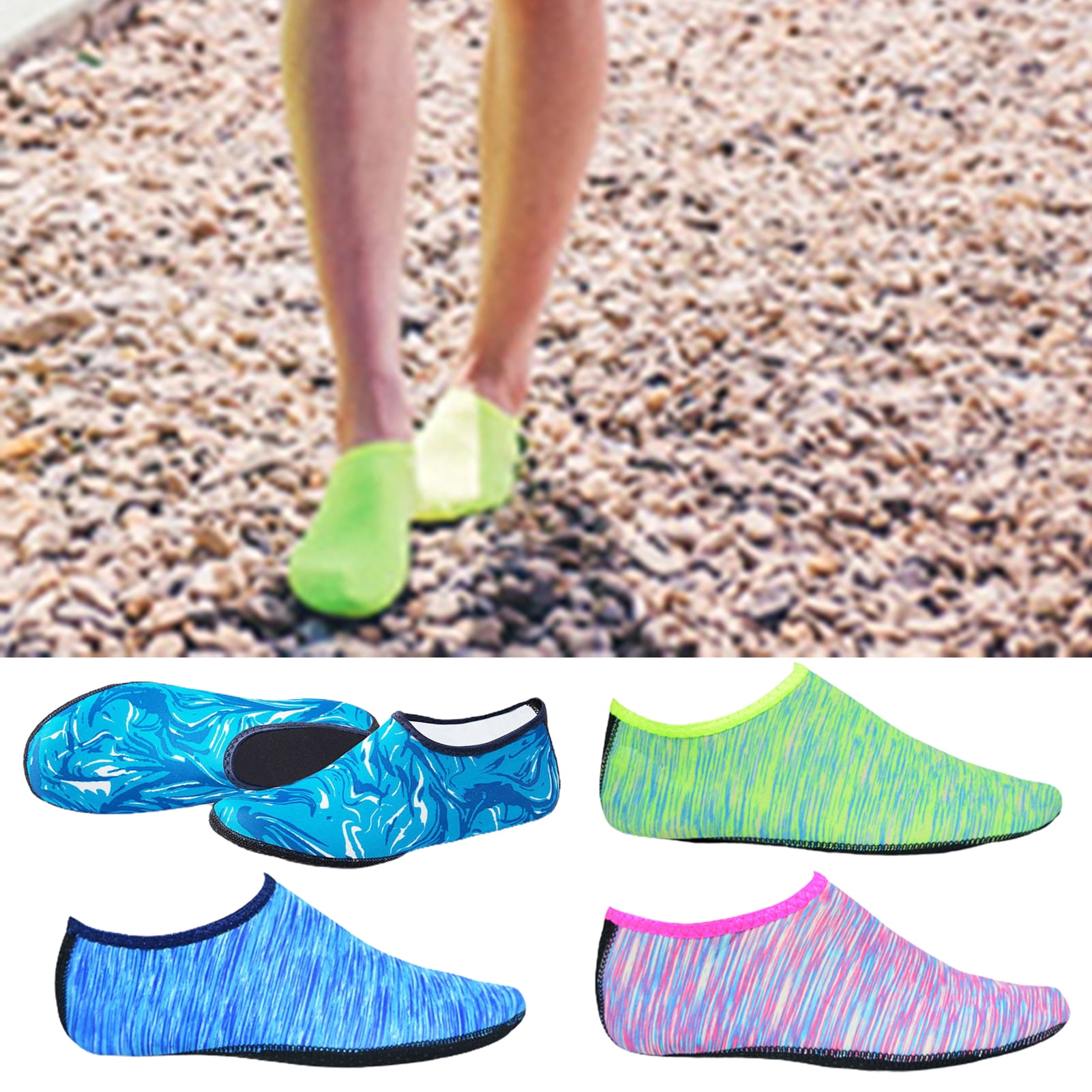 Cheers US; Unisex Quick-Dry Aqua Socks, Non-Slip Water Shoes for ...