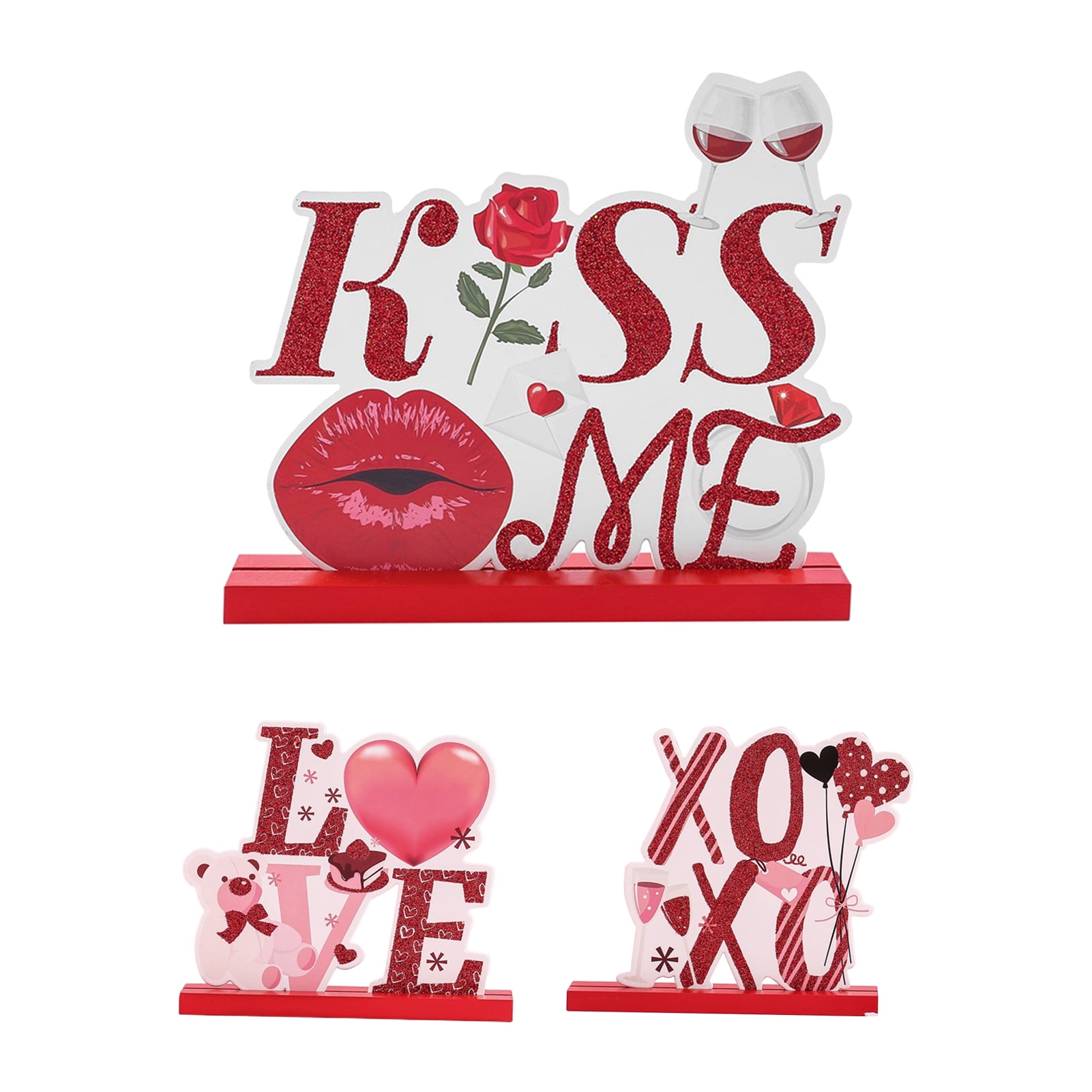 Cheers US Valentine's Day Wooden Tabletop Centerpiece Signs- Letter ...