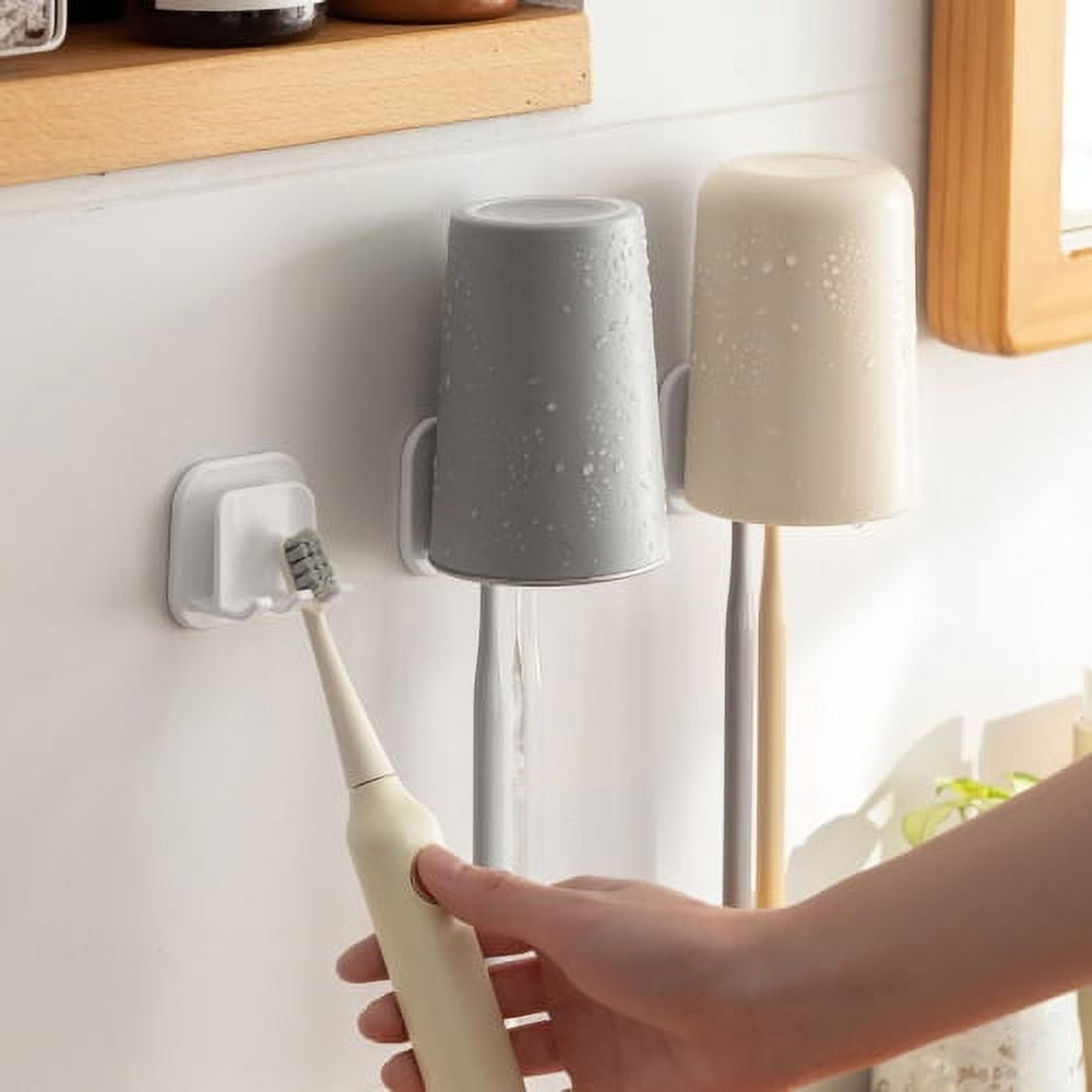 Cheers.US Wall Mounted Adhesive 2-Slot Toothbrush Holder Seamless ...