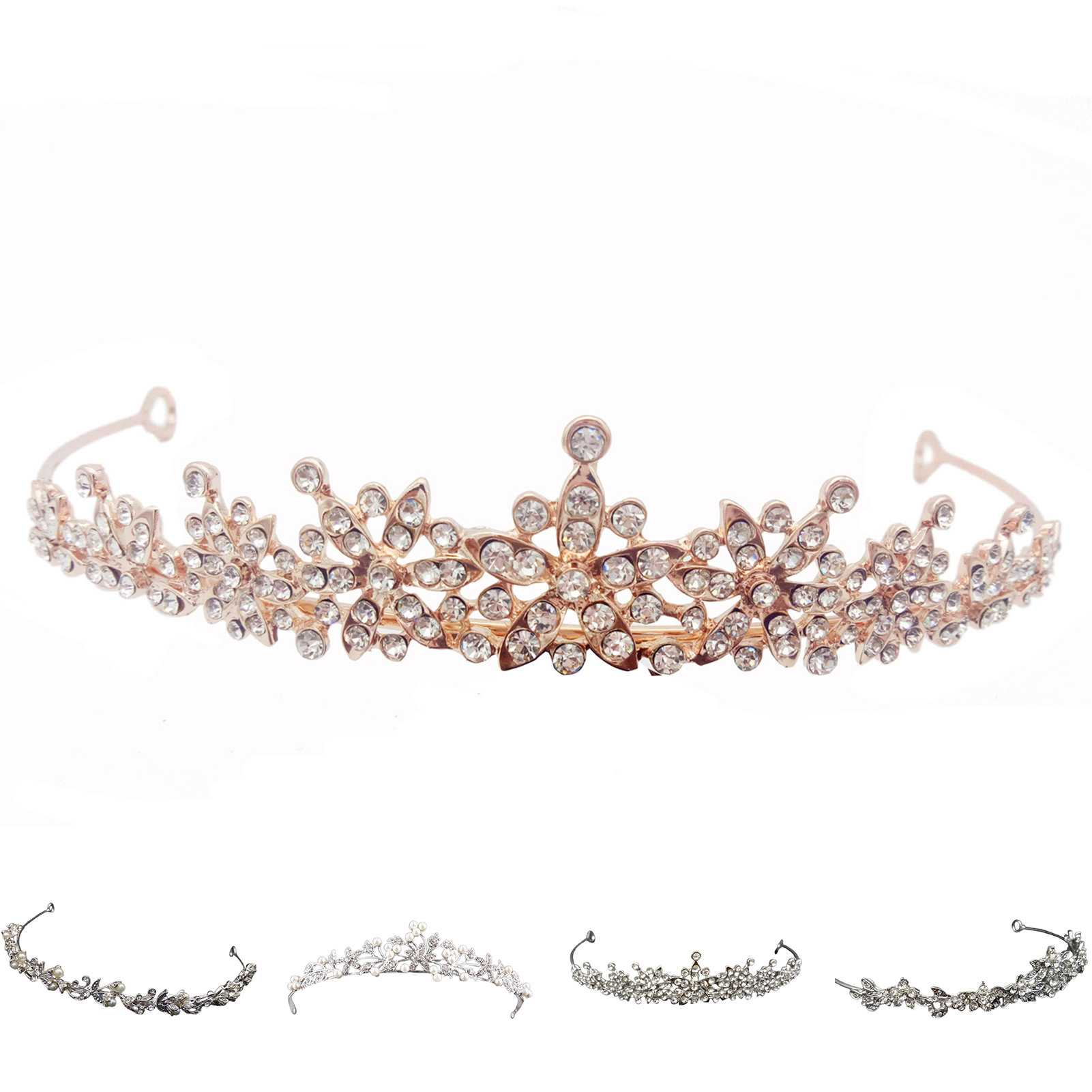 Cheers.US Women Girls Princess Elegant Tiara Crown Shiny High Stability ...