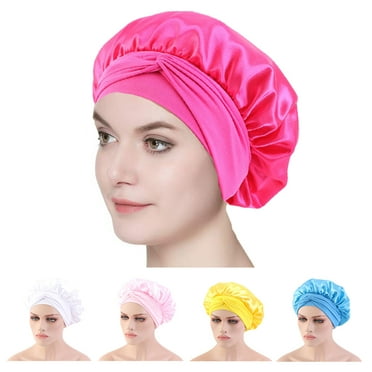 Womens Soft Pure Satin Silk Sleeping Caps Night Sleep Hats Hair Scarves ...