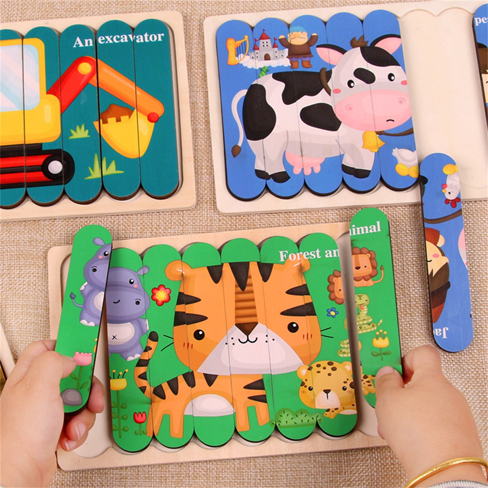 Cheers US Wooden Puzzles Chunky Baby Puzzles Peg Board, Full-Color ...
