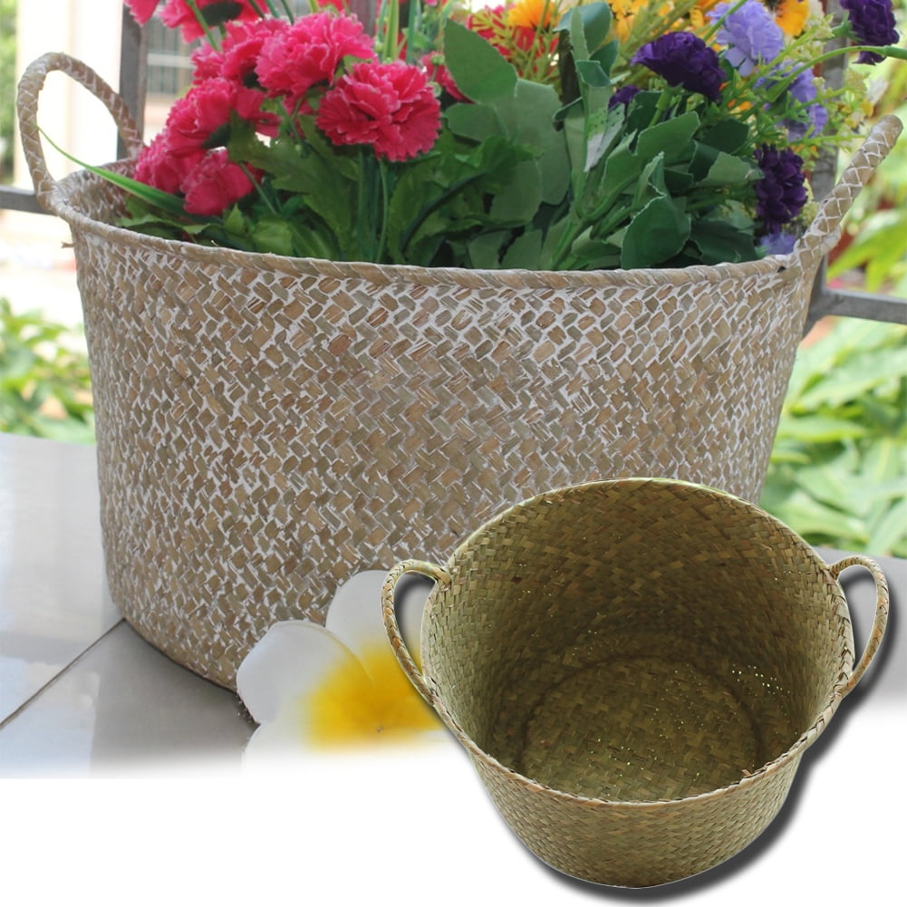 Cheers.US Woven Seagrass Plant Basket, Wicker Belly Basket Planter ...