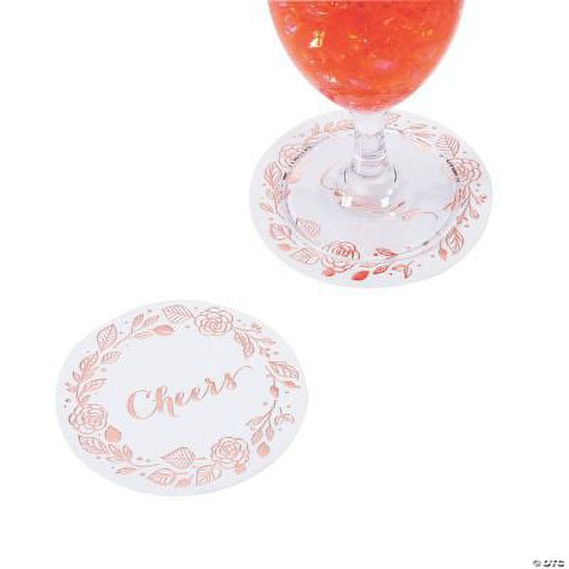 Cheers White with Rose Gold Coasters, Birthday, Party Supplies, 12 ...