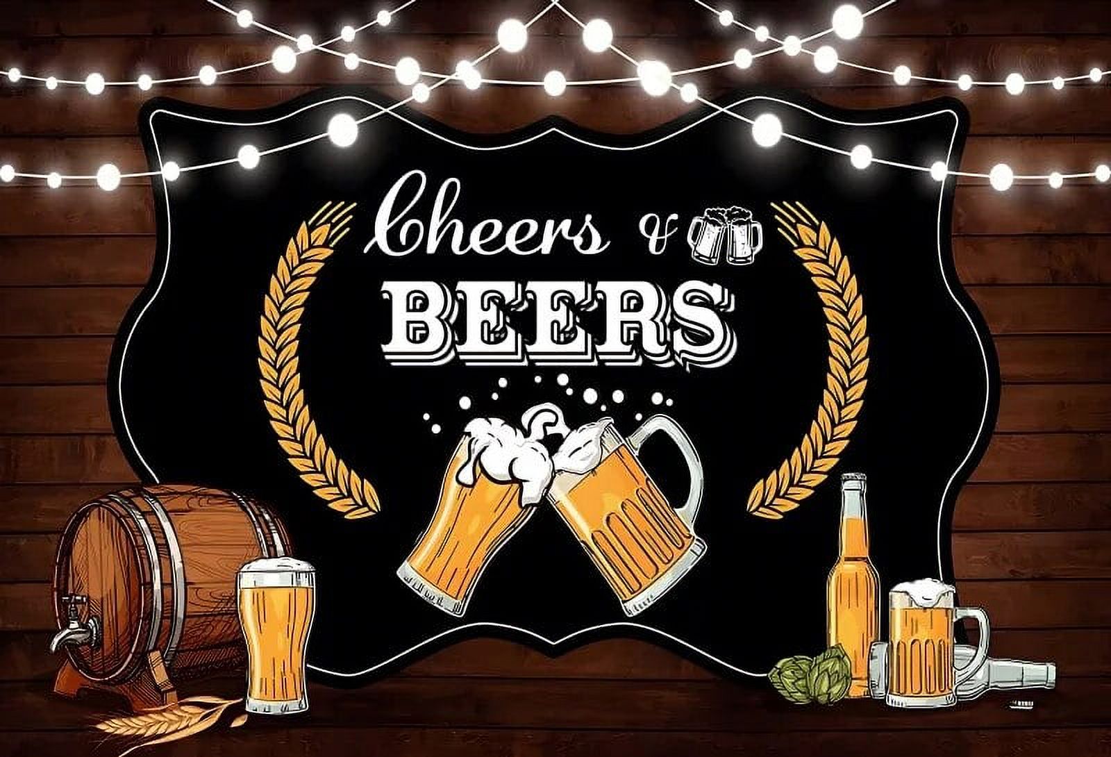 Cheers and Beers Mug Theme Photography Backdrop Retro Rustic Wooden ...