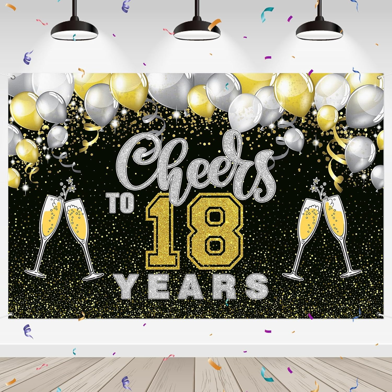 Cheers to 18 Years Backdrop 18th Birthday Photography Background Banner ...
