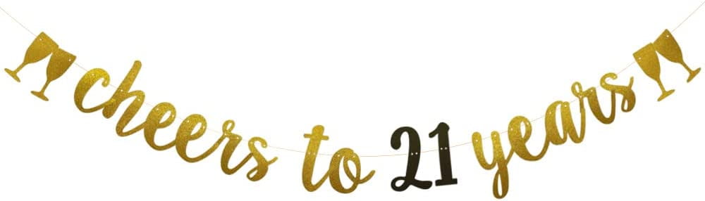 Cheers to 21 Years Banner，No Assembly Required,21st Birthday Party ...