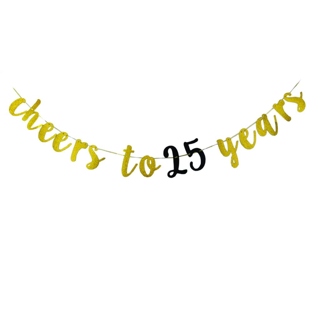Cheers to 25 Years Banner for 25th Birthday Party Sign /25th ...