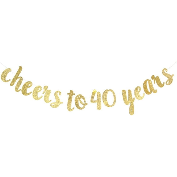 Cheers to 40 Years Banner - Happy 40th Birthday Party Decorations ...