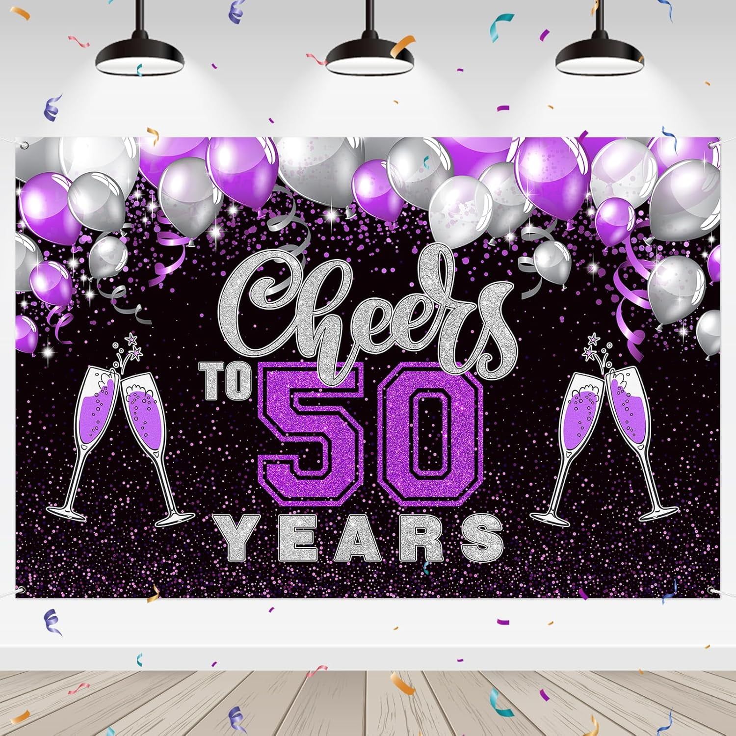 Cheers to 50 Years Backdrop 50th Birthday Photography Background Banner ...