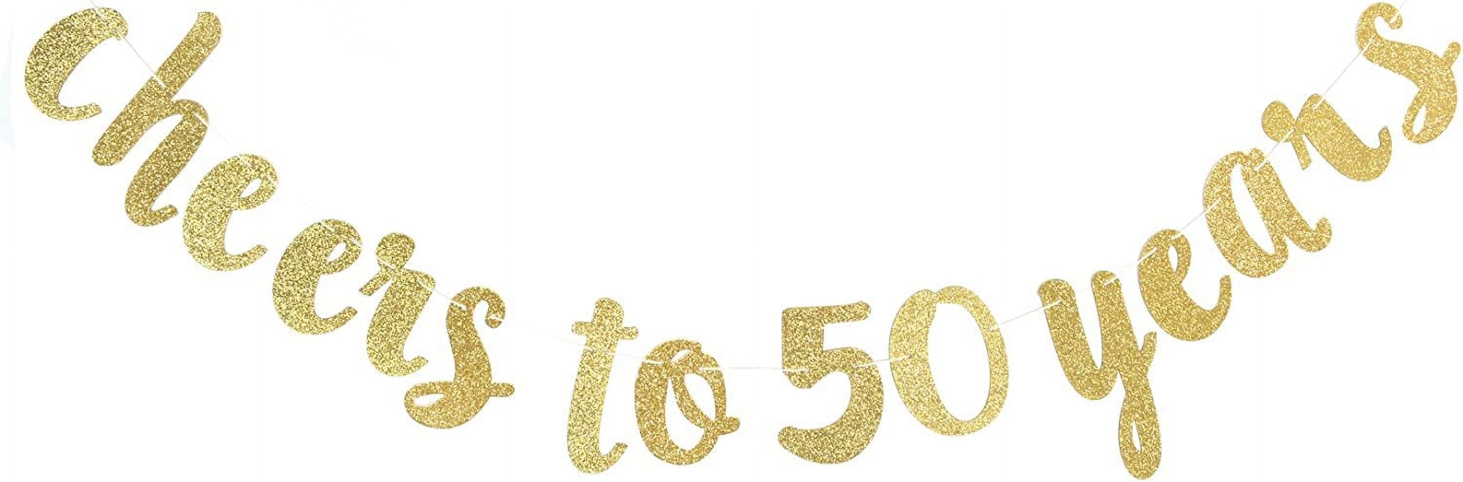 Cheers to 50 Years Banner - Happy 50th Birthday Party Decorations ...