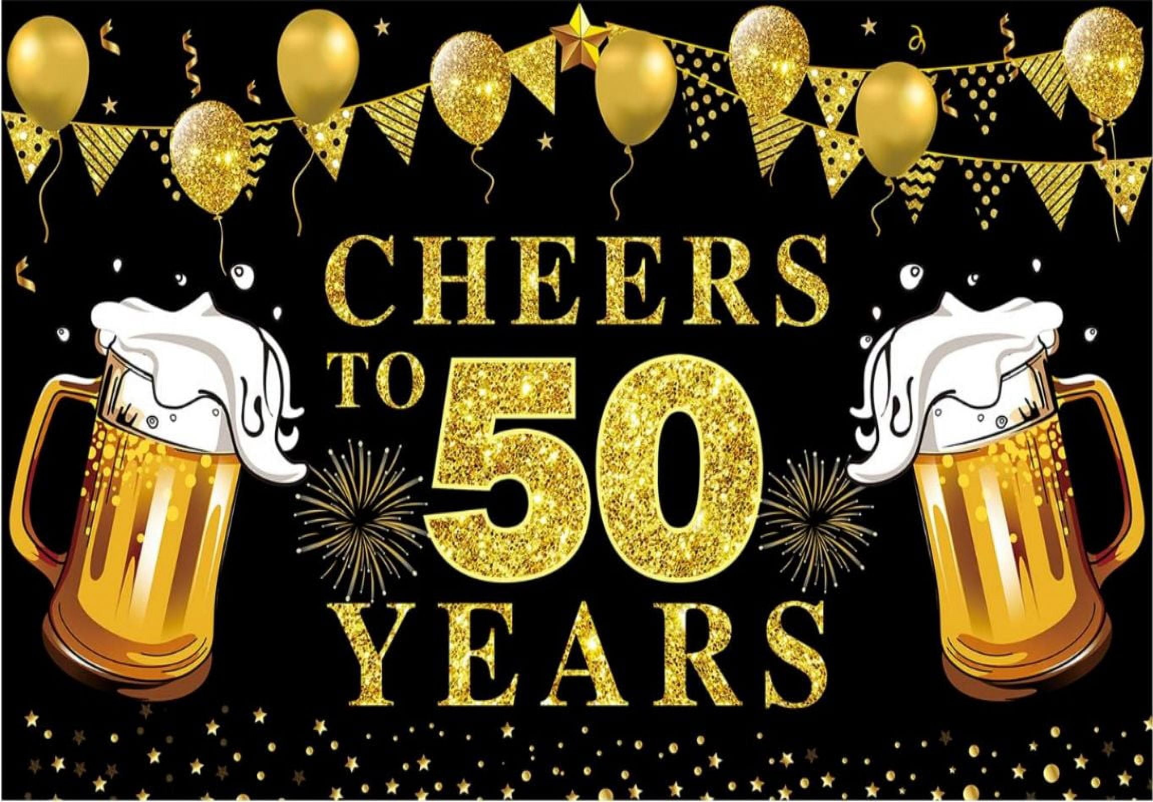 Cheers to 50 Years Birthday rations Women Pink Rose Gold Happy 50th ...