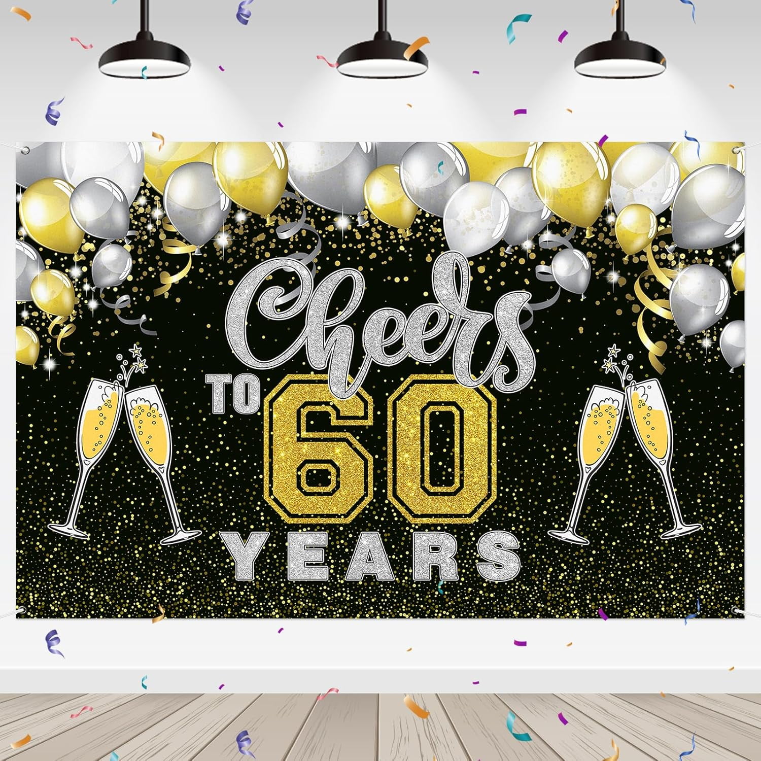Cheers to 60 Years Backdrop 60th Birthday Photography Background Banner ...