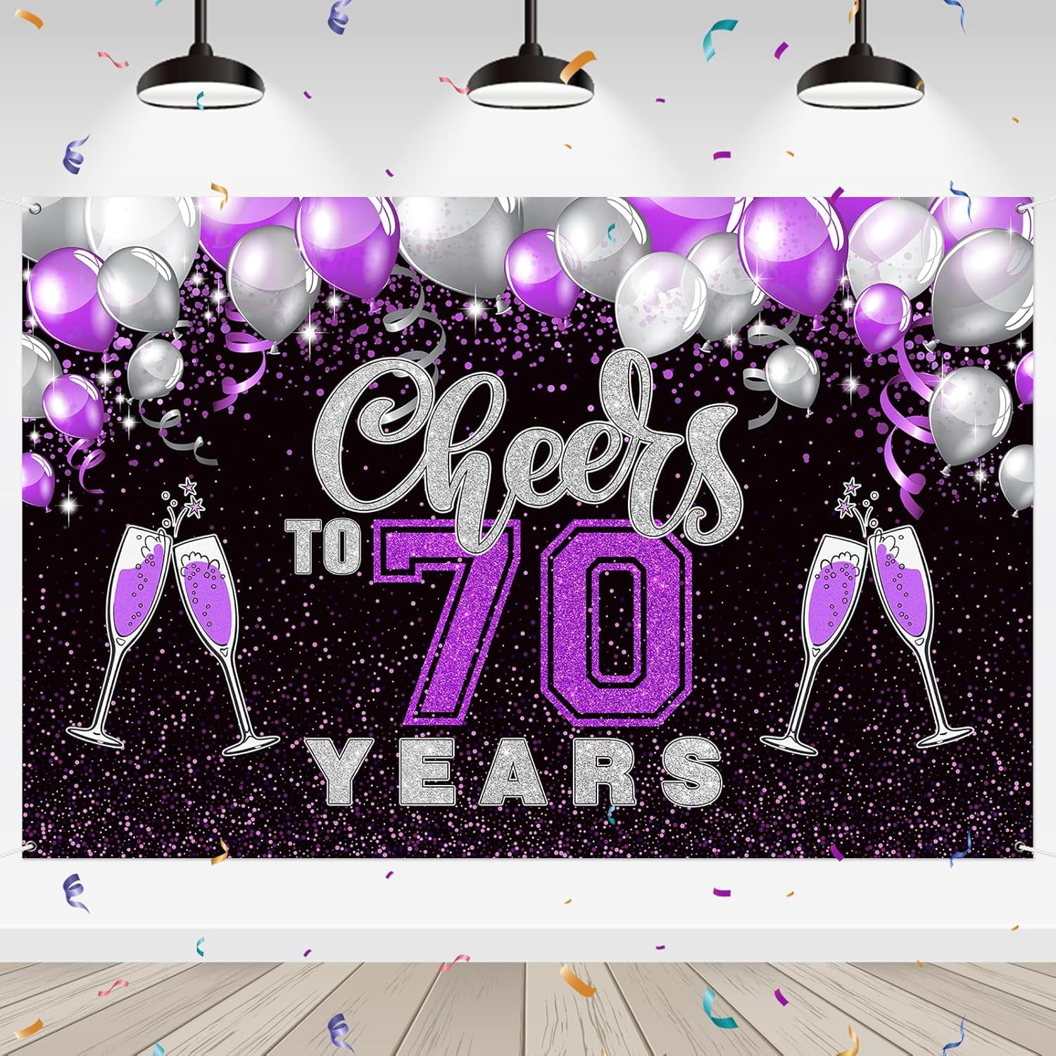 Cheers to 70 Years Backdrop 70th Birthday Photography Background Banner ...